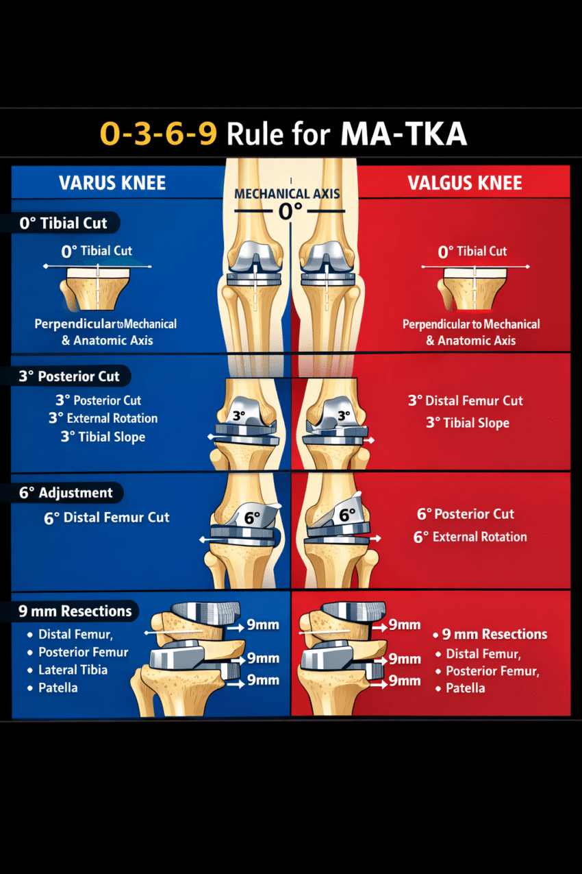 The 0-3-6-9 rule in Mechanical Alignment Total Knee Arthroplasty (MA ...